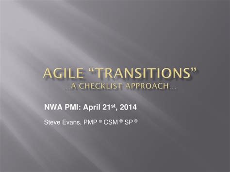 PPT Agile Transitions A Checklist Approach PowerPoint