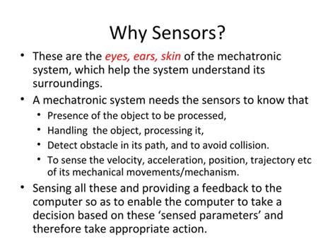Mechatronics Sensors11 Ppt Computer Peripherals Computing