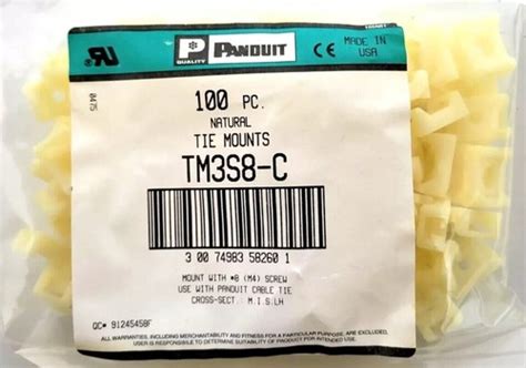 100pcs Panduit Tm3s8 C Tie Mounts Use W 8 M4 Panduit Cable Tie Cross