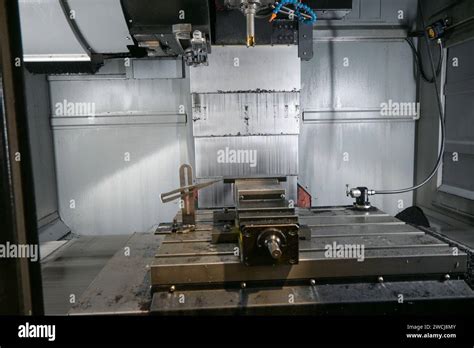 Cnc Milling Machine Before Preparation For Machining Plastic Stock