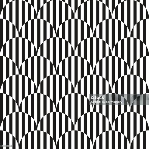 Op Art Monochrome Wave Pattern Seamless Vector Background Stock Illustration Download Image