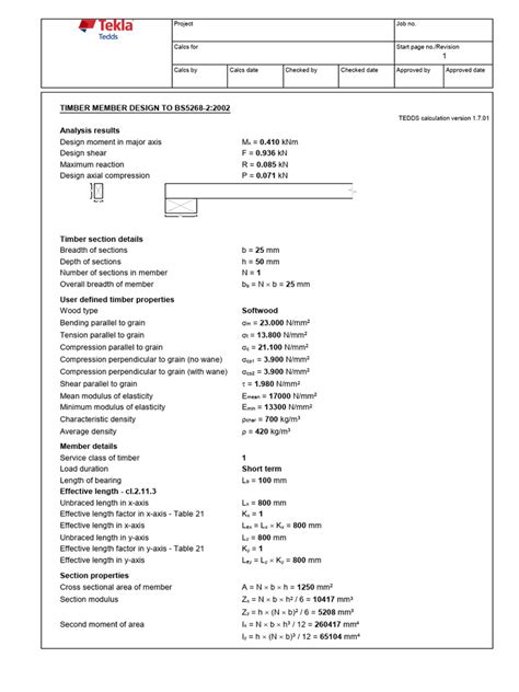 Column Timber Design Pdf Youngs Modulus Bending