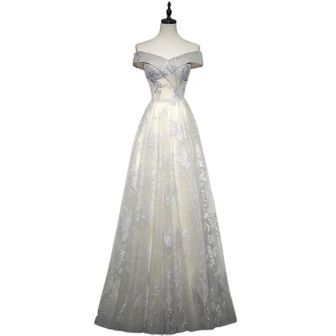 Plus Size Silver Off Shoulder Evening Dress Hello Curve