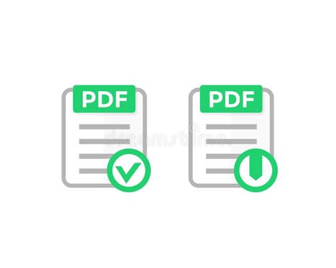 PDF Document With Check Mark Download PDF Icon Stock Vector Illustration Of White Isolated