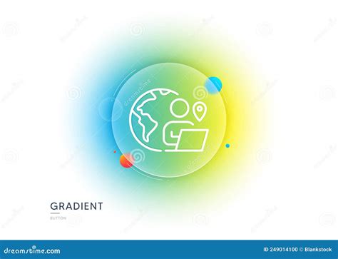 Outsource Work Line Icon Freelance Job Sign Gradient Blur Button Vector Stock Vector