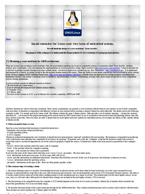Cross Toolchain For Arm Pdf C Programming Language Library Computing