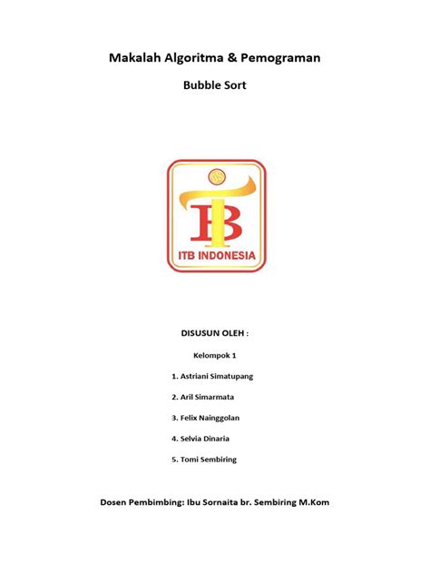makalah bubble sort pdf