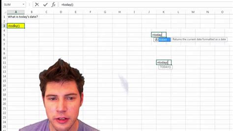 Excel Today Function Youtube