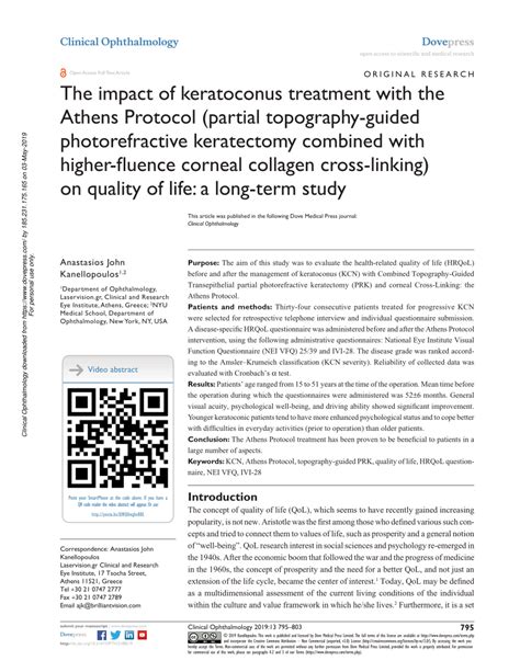 Pdf The Impact Of Keratoconus Treatment With The Athens Protocol