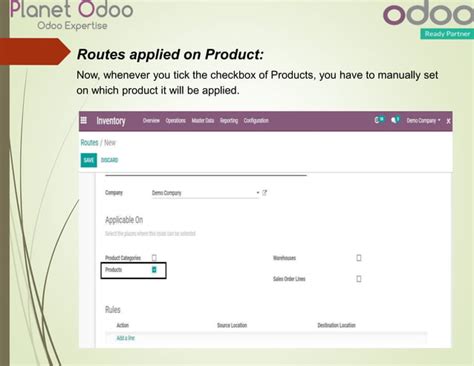 Odoo Inventory Using Routes Procurement Push Rules PPT