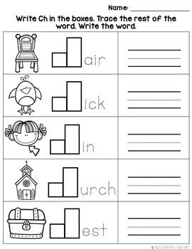 Digraph Worksheets Ch By Ashley S Golden Apples Ashley White Tpt