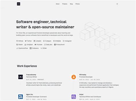 React Portfolio React Templates And Themes