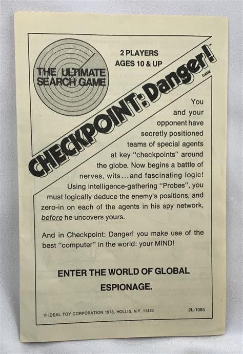 Checkpoint Danger Game 1978 Ideal Good Condition Mandis Checkpoint Danger Game 1978 Ideal Good Condition Mandis