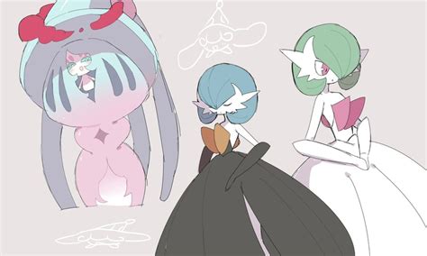 Gardevoir Mega Gardevoir Hatterene Hatenna And Gigantamax Hatterene Pokemon Drawn By