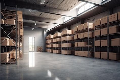Armazém De Logística Cheio De Logística De Caixas De Papelão E Conceito
