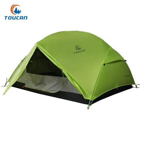 2 사람 알루미늄 폴 배낭 텐트 경량 캠핑 텐트 하이킹 여행을위한 더블 레이어 휴대용 핸드백텐트 Aliexpress