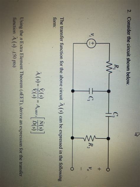 Solved Consider The Circuit Shown Below The Transfer Chegg