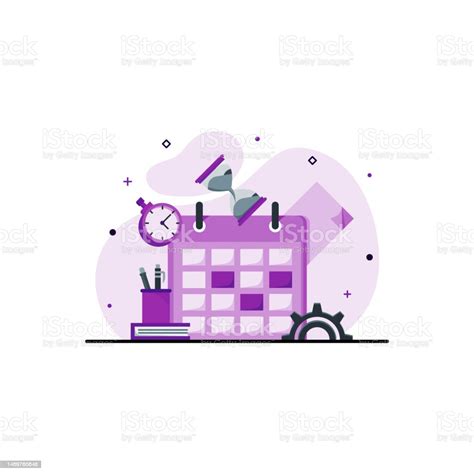 사업 일정 시간 관리 개념 벡터 일러스트 레이 션 평면 디자인 경영자에 대한 스톡 벡터 아트 및 기타 이미지 경영자 계획 기업 재무와 산업 Istock