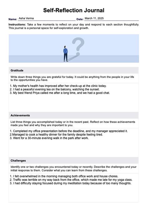 Printable Daily Reflection Journal Template