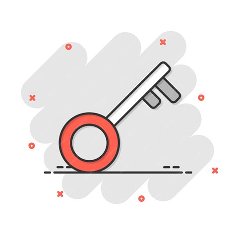 Premium Vector Key Icon In Comic Style Password Cartoon Vector