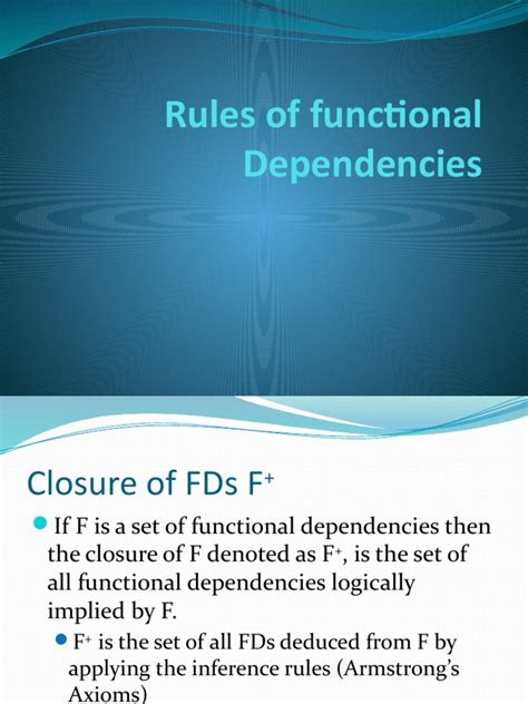 Rules Of Functional Dependencies Pdf Theoretical Computer Science