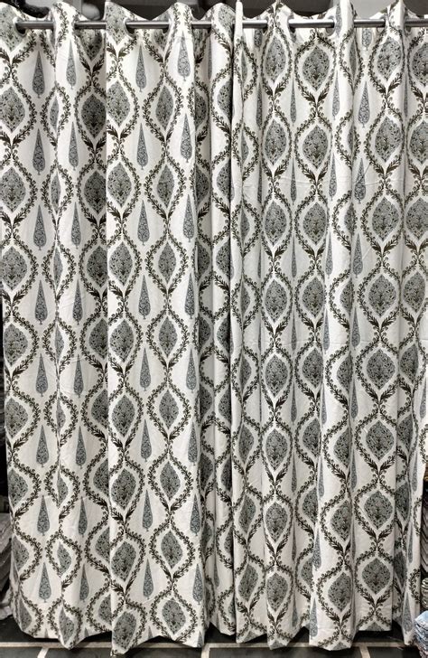 Bird Print Cotton Curtain Set Of For Door And Windows X Ft Set Of