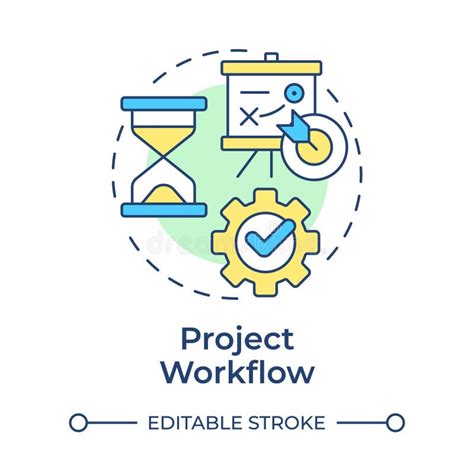 Project Workflow Multi Color Concept Icon Stock Illustration