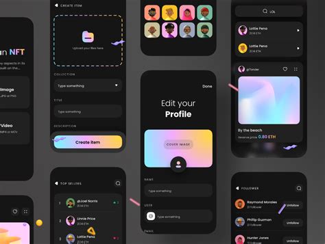 nft market ui kit — figma resources on ui8 mobile app design