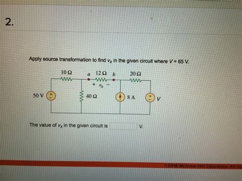 solved 2 apply source transformation to find vx in the