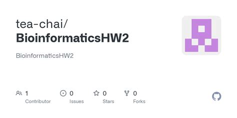 GitHub Tea Chai BioinformaticsHW BioinformaticsHW