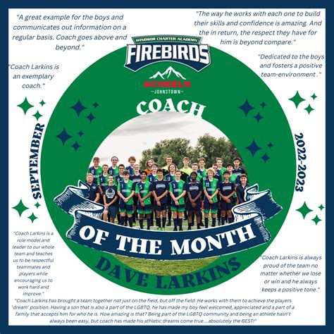 Coach Dave Larkins Named Scheels Coach Of The Month — Windsor Charter