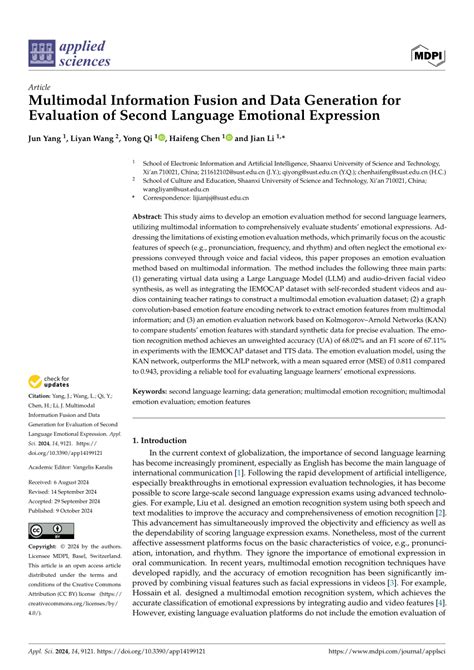 Pdf Multimodal Information Fusion And Data Generation For Evaluation Of Second Language