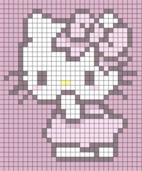Hello Kitty Pink Cute Pixel Art Pixel Art Pixel Art Pattern Easy Pixel Art