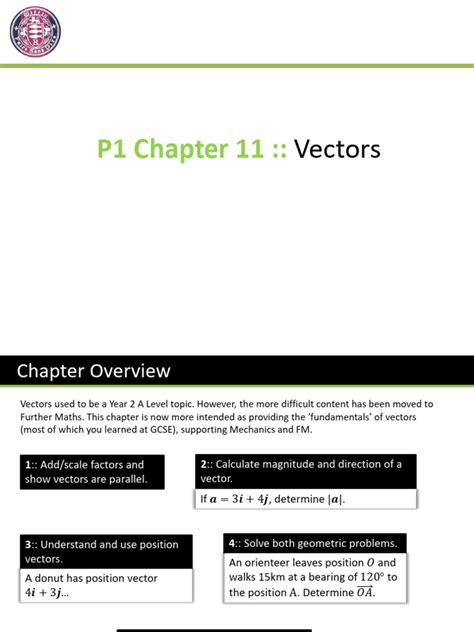Vector Notes Year 1 Pdf Euclidean Vector Vector Space