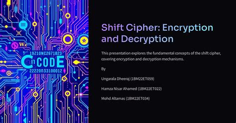 Shift Cipher Encryption And Decryption