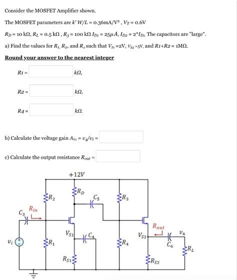 Solved Consider The Mosfet Amplifier Shown The Mosfet