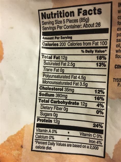 Tyson Chicken Nuggets Nutrition Facts