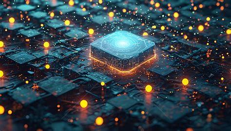 Quantum Computing Background With Glowing Ai Algorithm Grids And