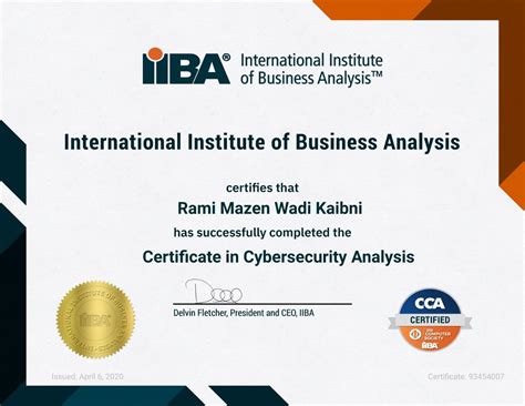 Certificate In Cybersecurity Analysis Iiba® Cca Rmk Coaching