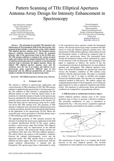 Pdf Pattern Scanning Of Thz Elliptical Apertures Antenna Array Design