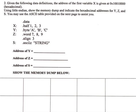 2 Given The Following Data Definitions The Address