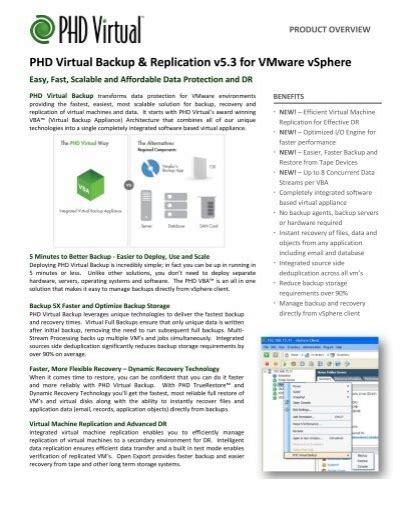 Phd Virtual Backup And Replication V5 3 For Vmware Binary Ag