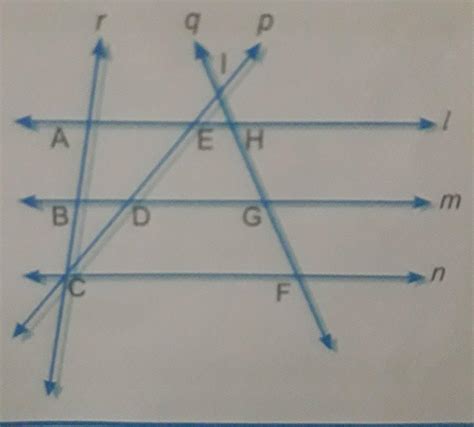 From the adjoining diagram, write: (i) All pairs of parallel lines. (ii) All pairs of ...