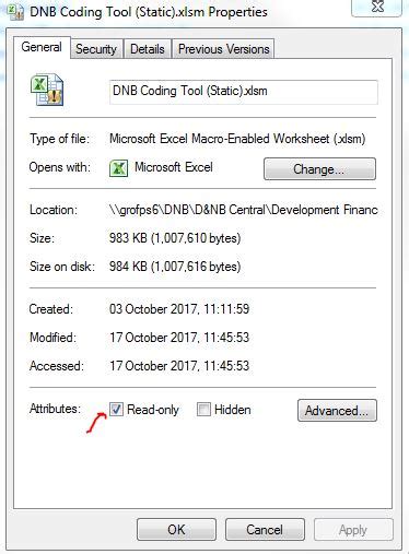 Excel Vba Macro To Give Write Access To File When Read Only Property