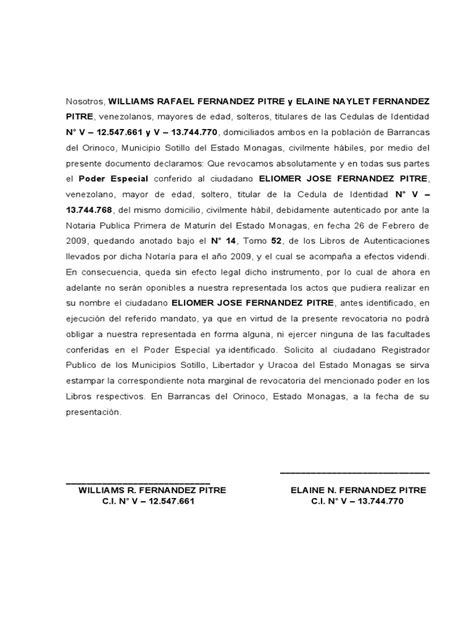 Modelo De Revocatoria De Poder I Pdf Justicia Crimen Y Violencia