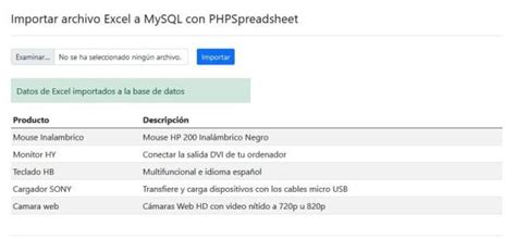 Importar Archivo Excel A MySQL Con PHPSpreadsheet BaulPHP