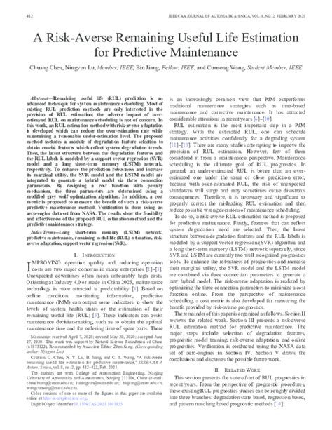 Pdf A Risk Averse Remaining Useful Life Estimation For Predictive
