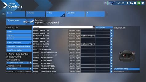 honeycomb alpha c172 avionic keybind correct but not working in