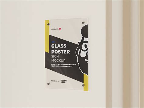 Glass Poster Sign Mockup Showcase Your Designs