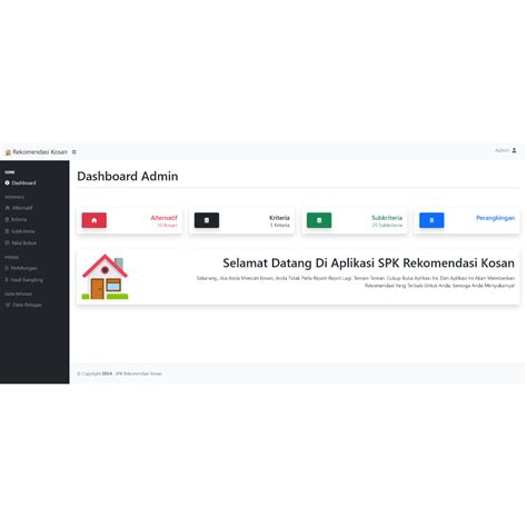 Jual Aplikasi Spk Rekomendasi Kosan Terbaik Menggunakan Metode Simple